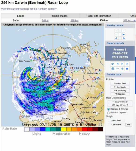 Tropical Cyclone Fina Moves away from Darwin - Sunday 23 November 2025 ...